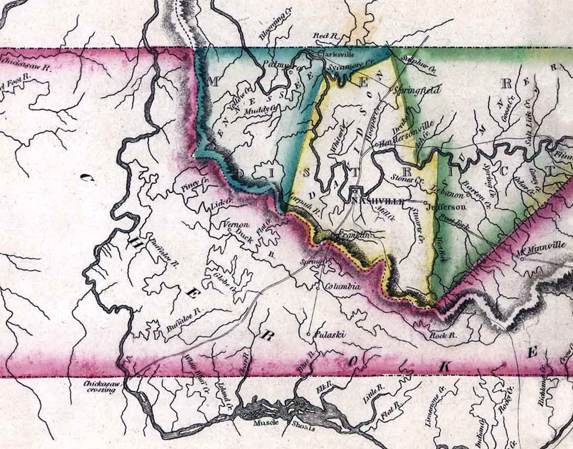 1817 Map of the State of Tennessee - Etsy