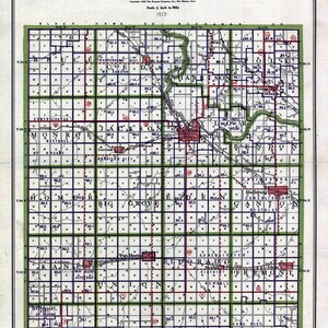 1925 Map of Benton County Iowa - Etsy