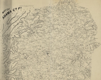 1858 Map of Adams County Pennsylvania Farm Names Genealogy | Etsy