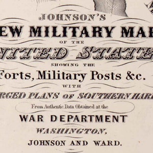 1863 Map of Military Map of the United States - Etsy