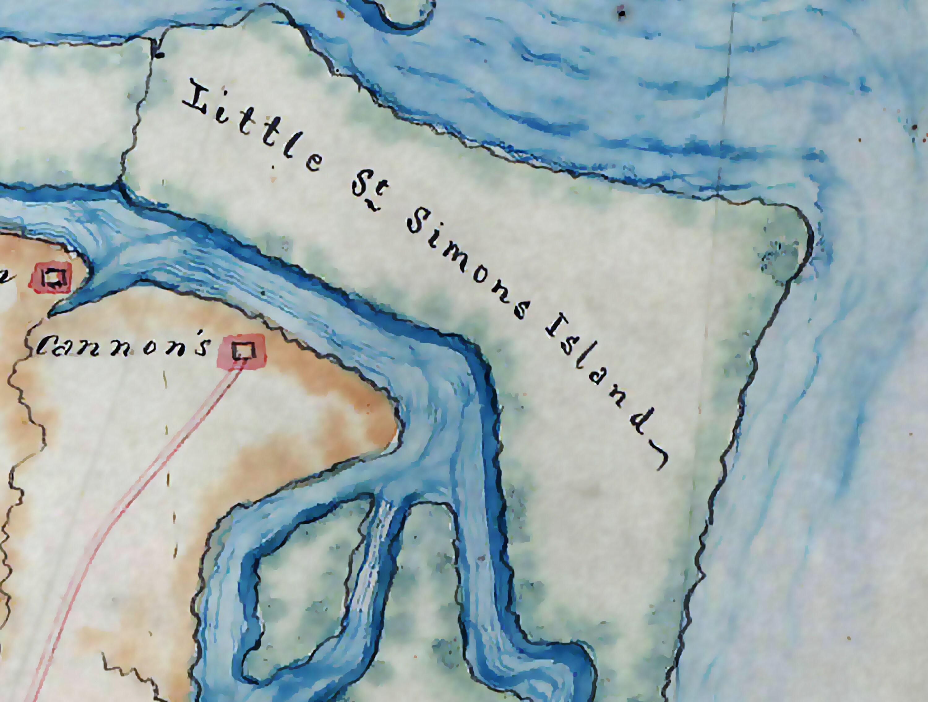 1869 Map of Saint Simons Island Glynn County Georgia - Etsy