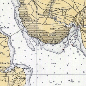 1933 Nautical Map of Albemarle Sound North Carolina - Etsy