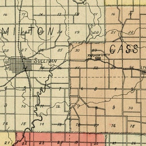 1899 Map of Sullivan County Indiana - Etsy