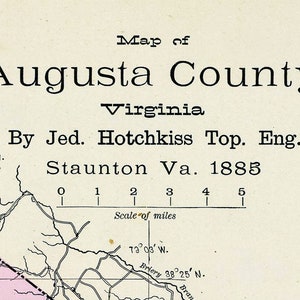 1885 Map of Augusta County Virginia - Etsy