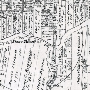 1879 Farm Line Map of Llano County Texas - Etsy