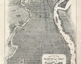 PHILADELPHIA PENNSYLVANIA MAP Glossy Poster Picture Photo Banner Print ...