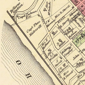 1877 Town Map of Bellevue Borough Allegheny County Pennsylvania - Etsy