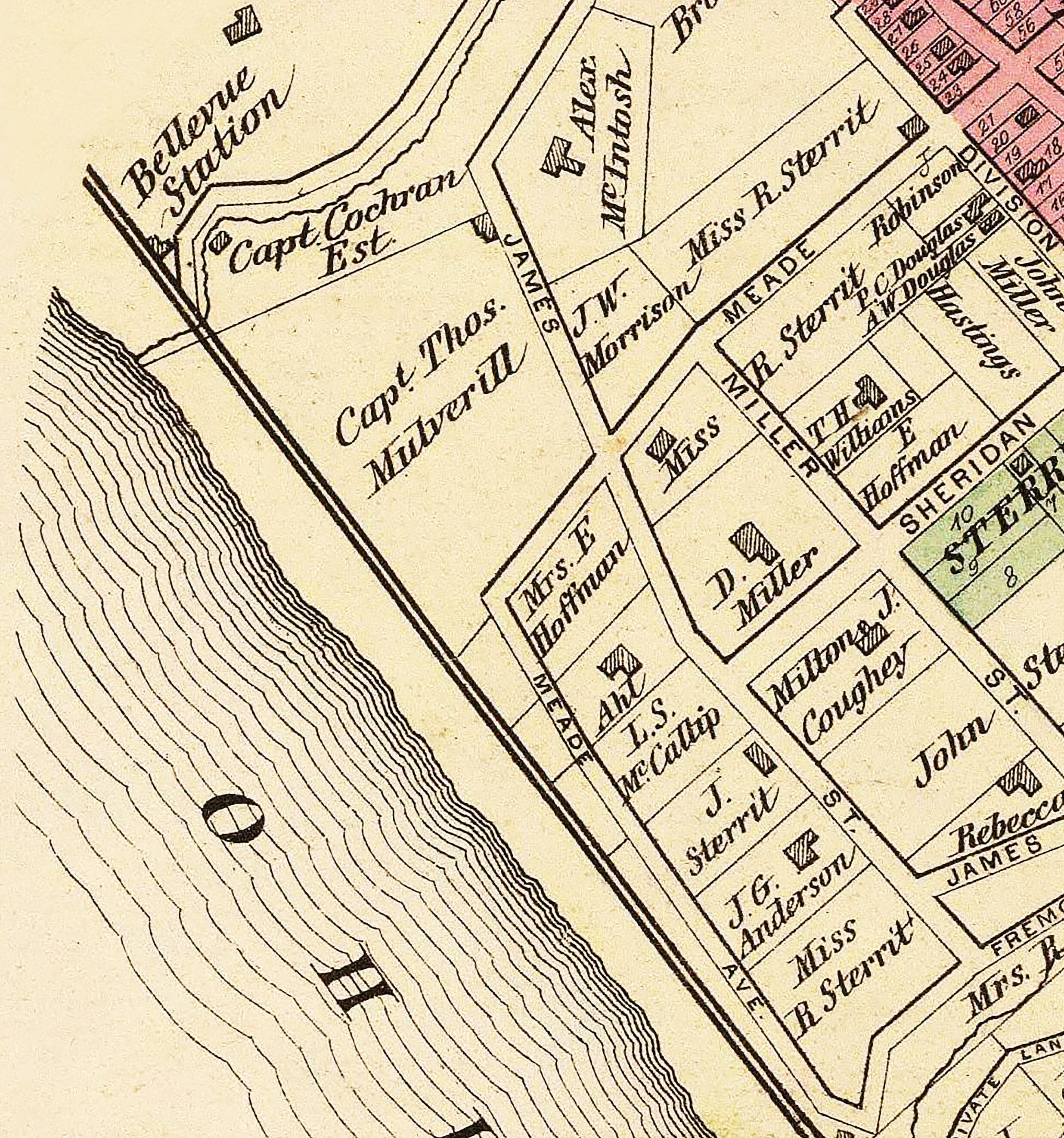 1877 Town Map of Bellevue Borough Allegheny County - Etsy