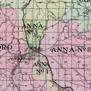 1908 Map of Union County Illinois - Etsy