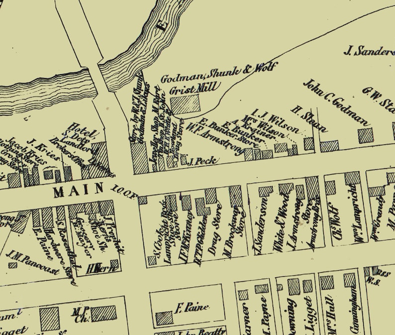 1857 Town Map of Cardington Morrow County Ohio - Etsy