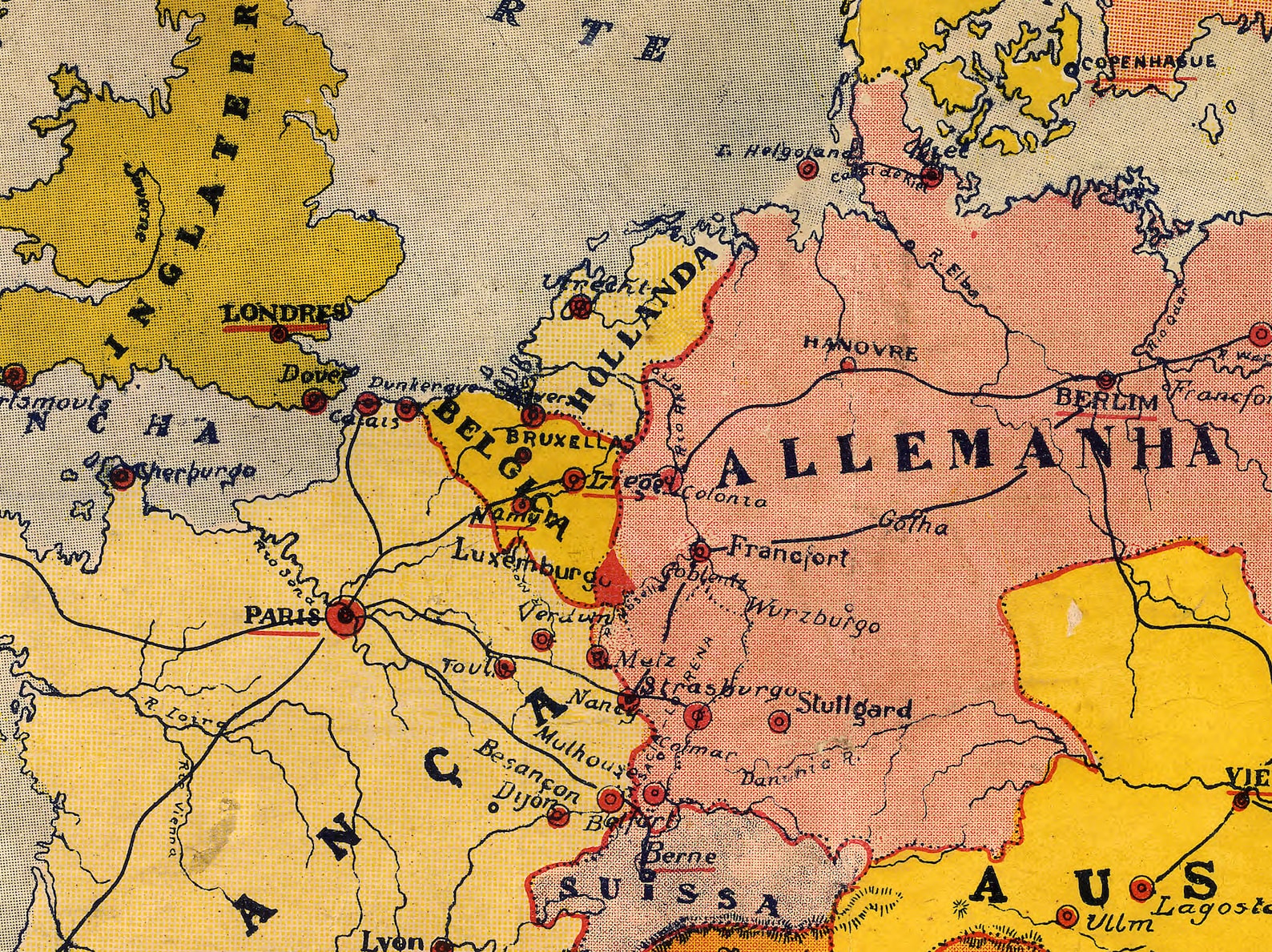 1914 Map of Europe Military Theater of War - Etsy