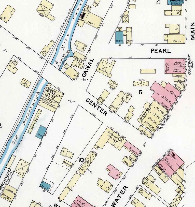 1891 Sanborn Map of Conneautville Crawford County Pennsylvania | Etsy