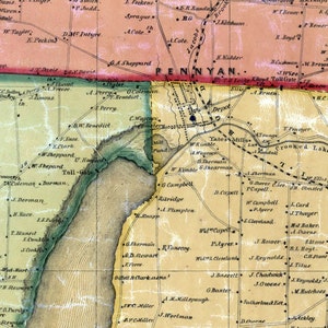 1855 Map of Yates County New York - Etsy
