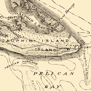 1921 Map of Dauphin Island Alabama - Etsy