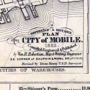 1853 Map of Mobile Alabama - Etsy