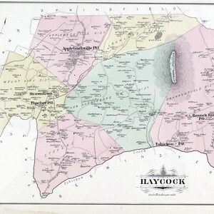 1891 Map of Haycock Township Bucks County Pennsylvania - Etsy