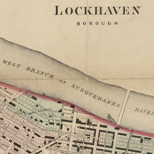 1862 Map of Clinton County Pennsylvania & Lockhaven Genealogy - Etsy