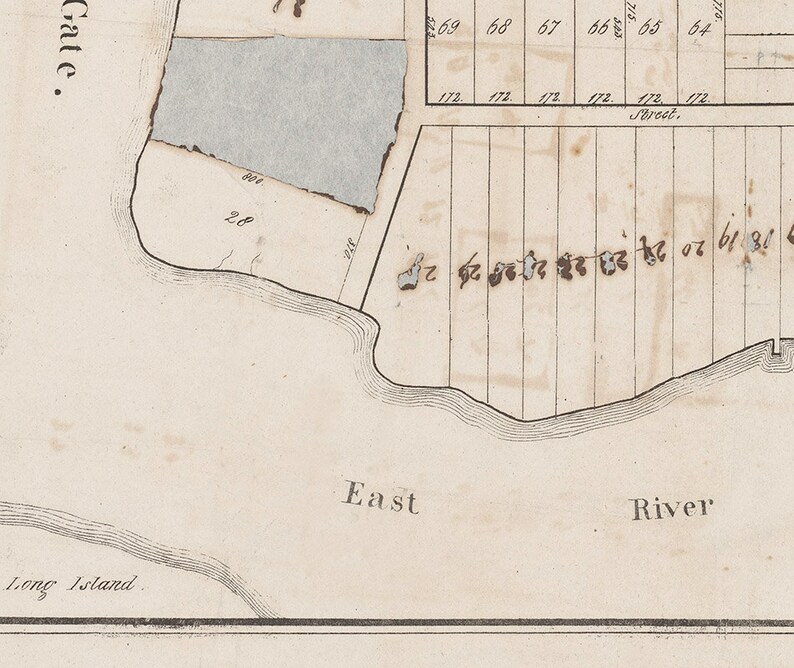 1834 Map of Great Barn Island New York - Etsy