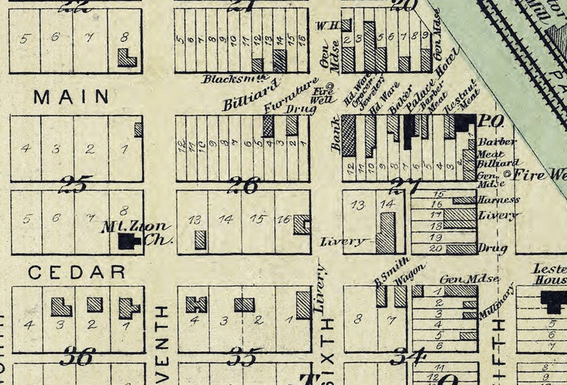 1887 Map of the City of Everest Brown County Kansas - Etsy
