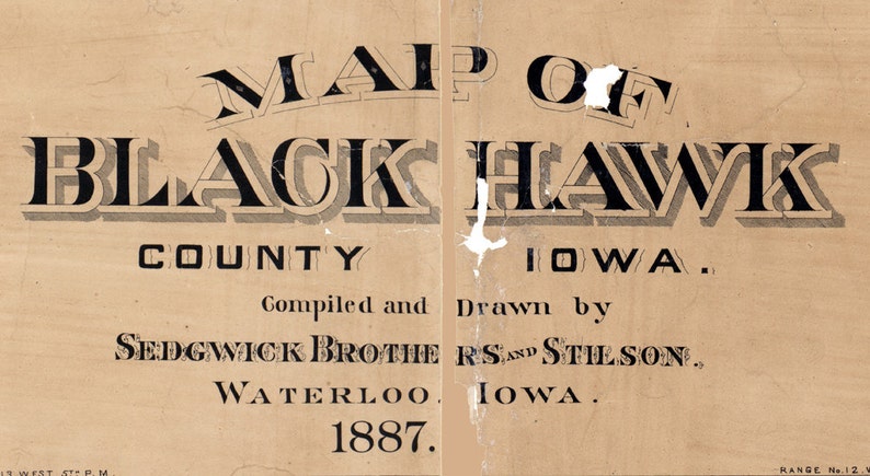 1887 Map of Black Hawk County Iowa Cedar Falls Waterloo | Etsy 1887 Map of Black Hawk County Iowa Cedar Falls Waterloo | Etsy
