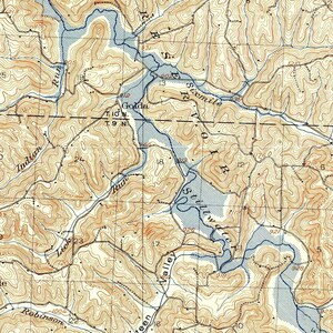 1903 Topo Map of Flushing Ohio Piedmont Reservoir - Etsy