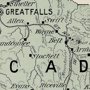 1900 Map of Cascade County Montana - Etsy