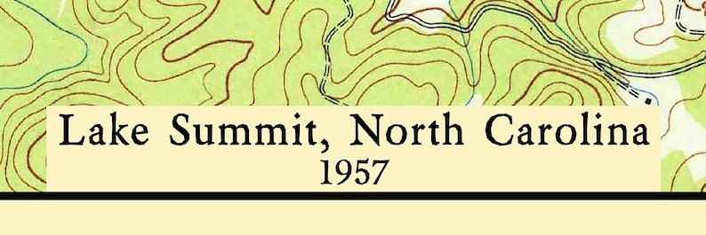 1957 Map of Lake Summit North Carolina - Etsy