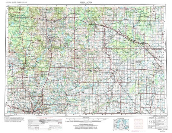 1954 Topo Map of Midland Michigan Manistee National Forest | Etsy