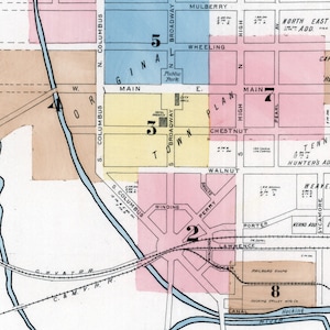 1889 Map of Lancaster Fairfield County Ohio - Etsy
