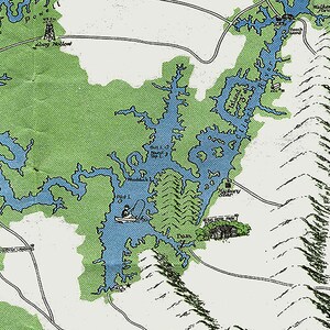 1937 Map of Norris Lake Tennessee - Etsy