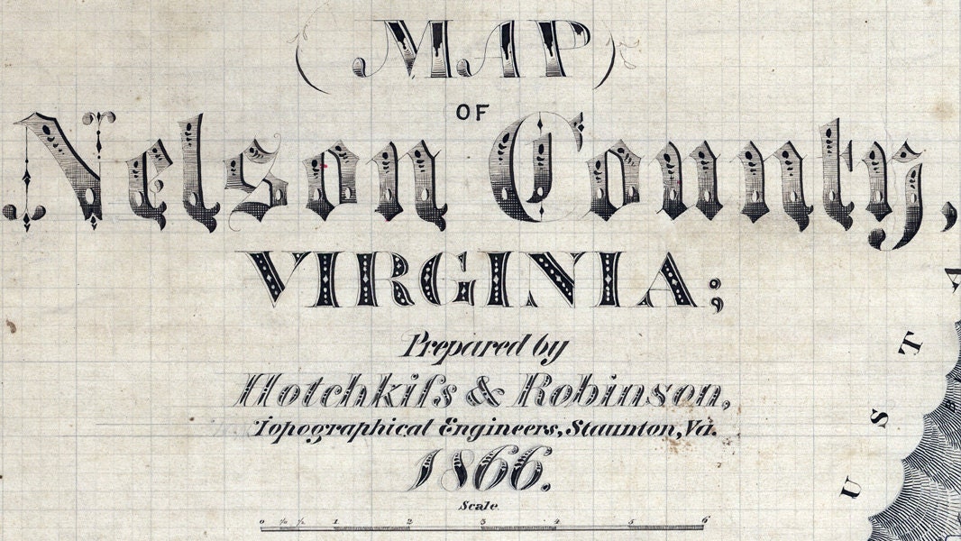 1866 Map of Nelson County Virginia Family Names Genealogy - Etsy