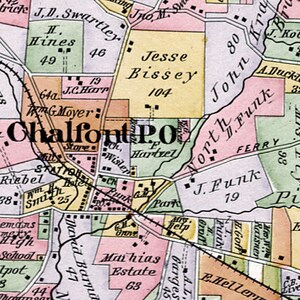1891 Map of New Britain and Chalfont Pennsylvania - Etsy