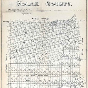 1880 Farm Line Map of Nolan County Texas - Etsy