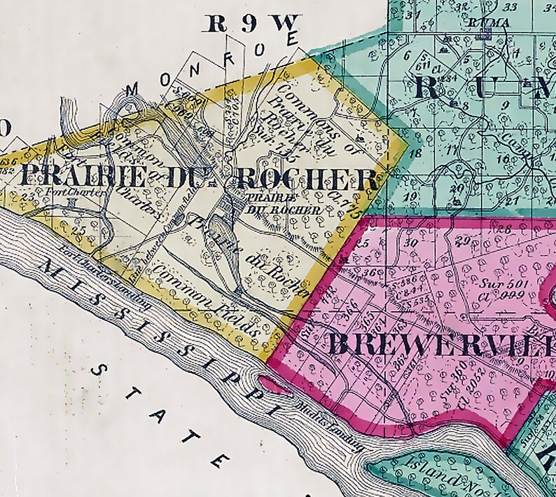 1875 Map of Randolph County Illinois - Etsy