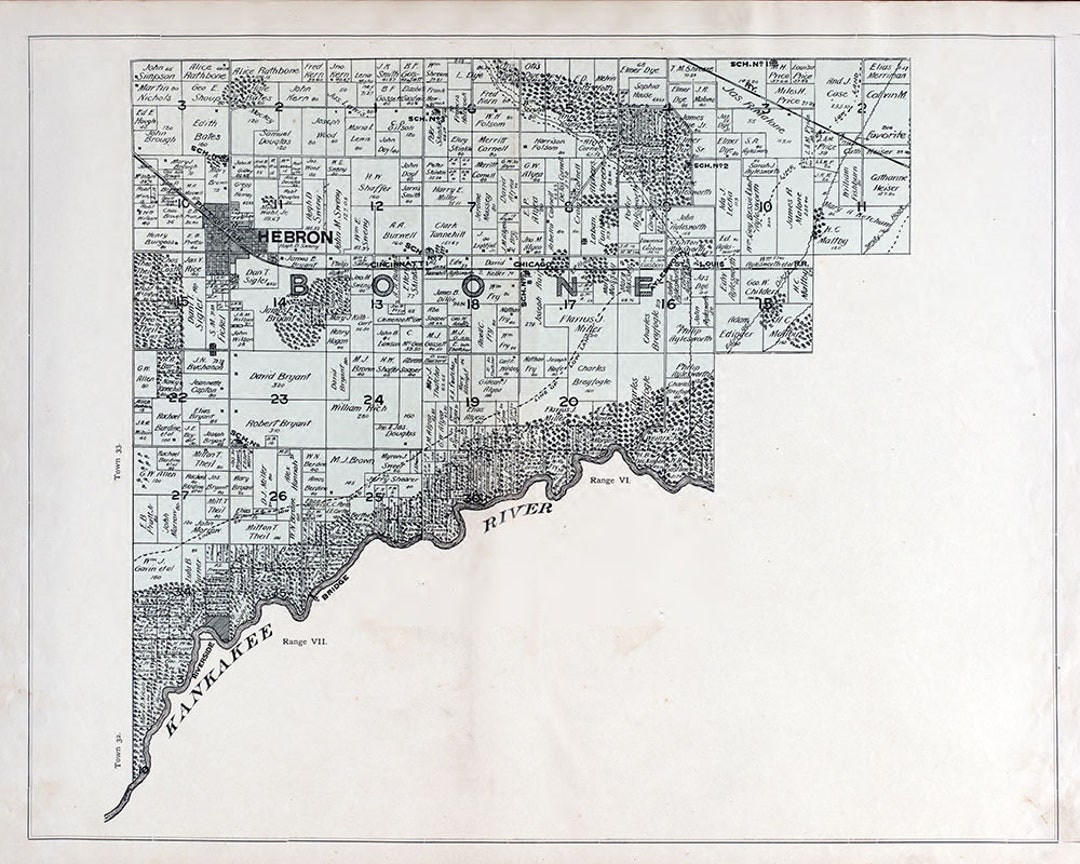 1898 Farm Line Map of Boone Township Porter County Indiana - Etsy