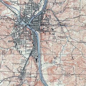 1912 Map of Muskingum County Ohio - Etsy