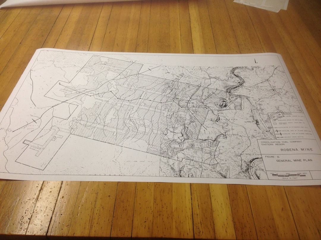 1988 Robena Coal Mine General Plan Map Reproduction Greene County Pa - Etsy