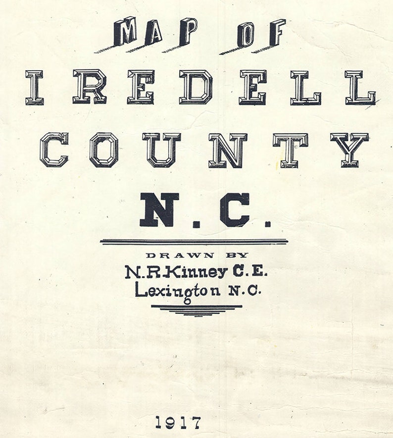 1917 Map of Iredell County North Carolina - Etsy