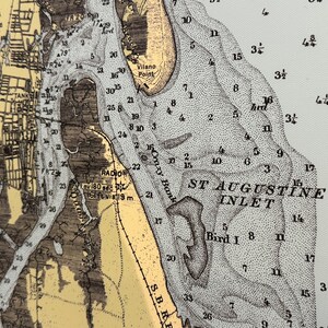 1929 Chart of the Saint Augustine Inlet Florida Framed - Etsy