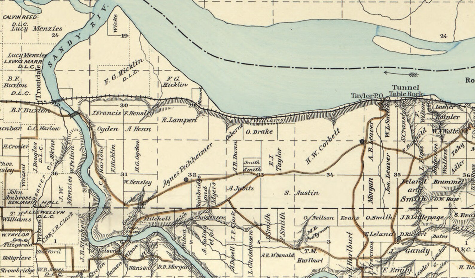 1889 Map of Multnomah County Oregon | Etsy