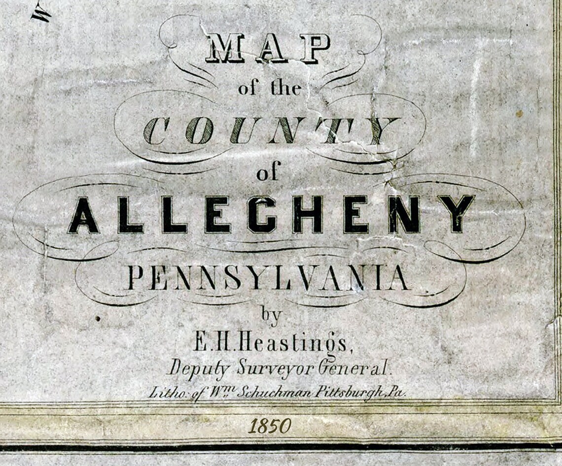 1850 Map of Allegheny County Pennsylvania - Etsy