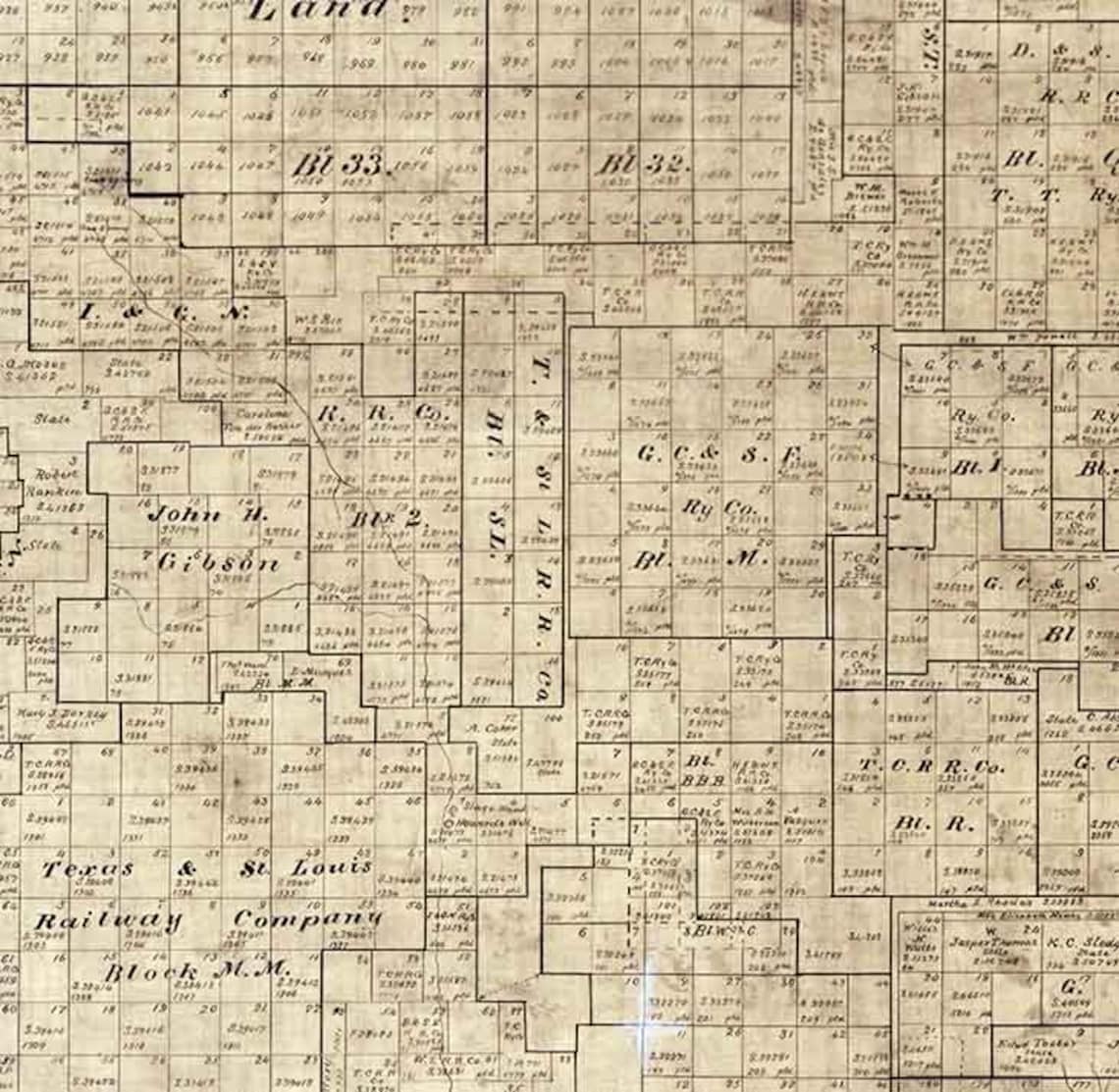 1894 Farm Line Map of Crockett County Texas - Etsy