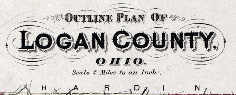 1890 Map of Logan County Ohio - Etsy
