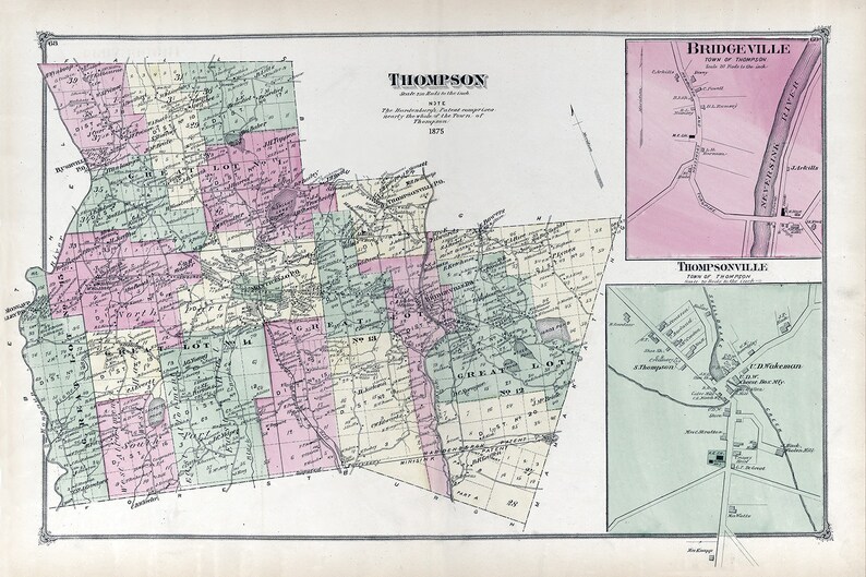 1875 Map of Thompson Township Sullivan County New York - Etsy