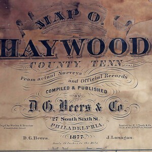 1877 Map of Haywood County Tennessee - Etsy