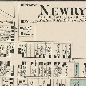 1873 Map of Blair Township Blair County Pennsylvania Newry - Etsy