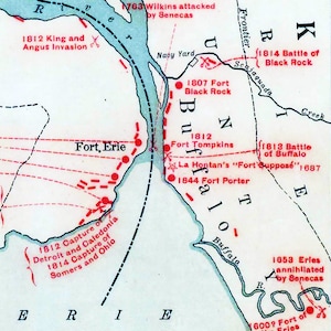 1764 Map of the Niagara Frontier Forts and Battles - Etsy