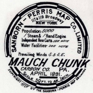 1891 Town Map of Mauch Chunk Carbon County Pennsylvania - Etsy