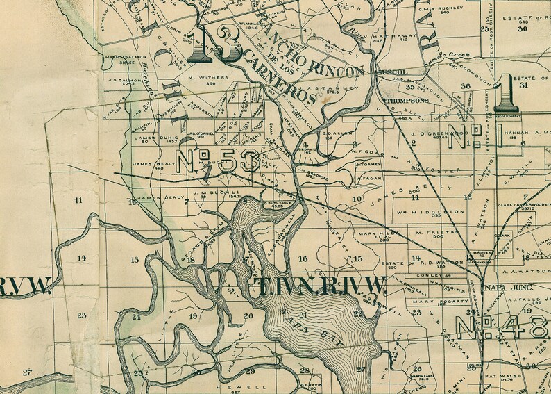 1895 Map of Napa County California - Etsy