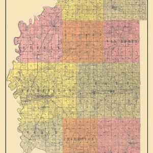 1905 Farm Line Map of Daviess County Indiana - Etsy